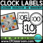 Clock Labels for Classroom Use to Help Students Learn to Tell Time ...