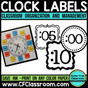 Clock Labels for Classroom Use to Help Students Learn to Tell Time ...