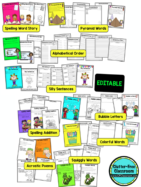 Printable Spelling Activities for Any Word List: A Must Have for ...