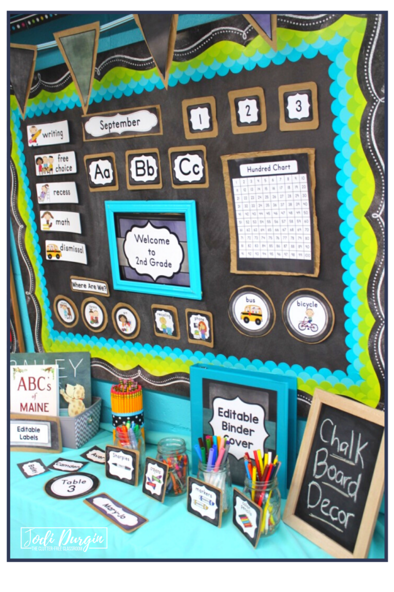 Chalkboard Classroom Theme Ideas - Clutter-Free Classroom | by Jodi Durgin