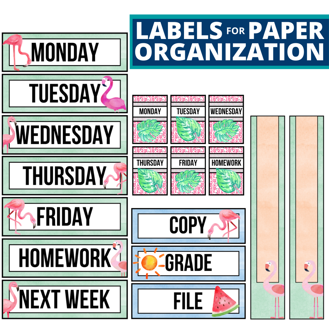Flamingo Classroom Theme Ideas - Clutter-Free Classroom | by Jodi Durgin