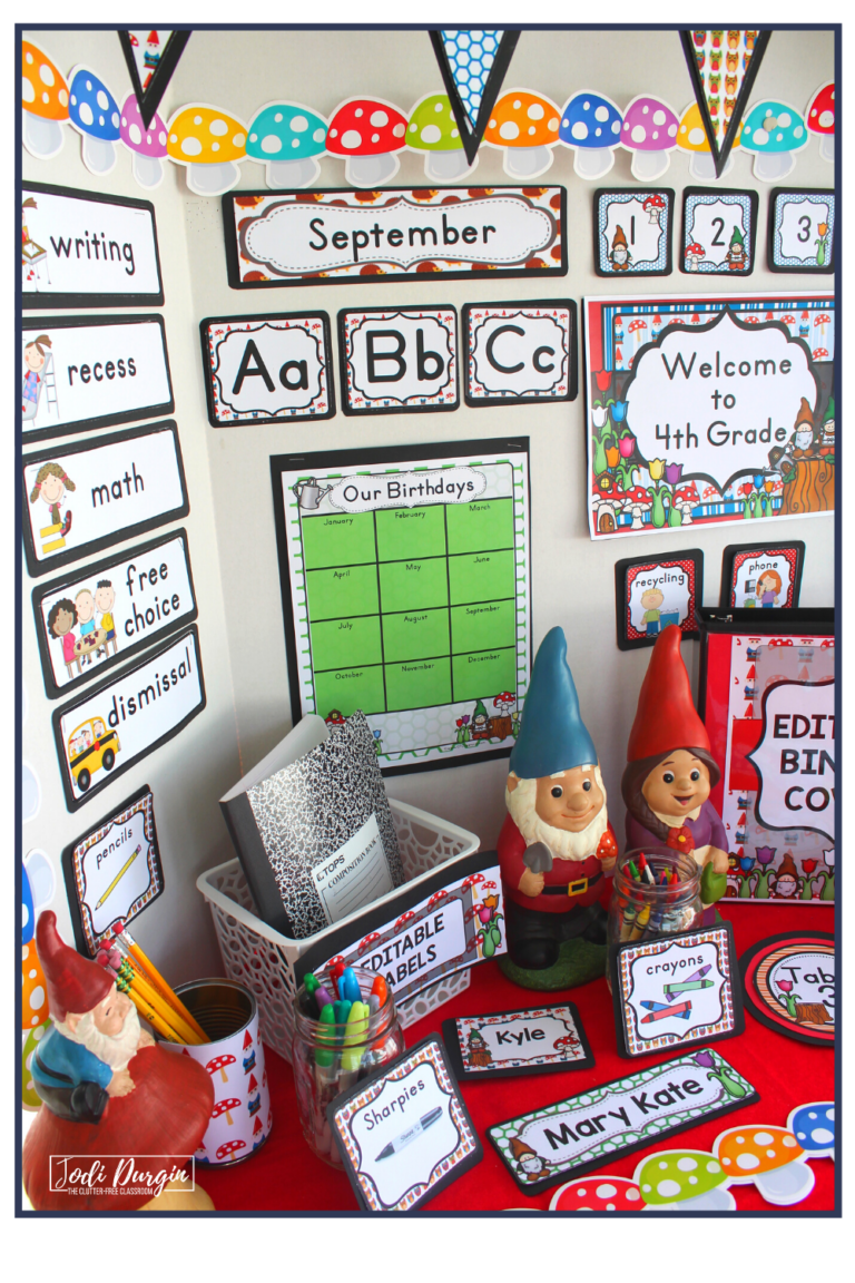 Gnomes Classroom Theme Ideas | Clutter-Free Classroom | by Jodi Durgin