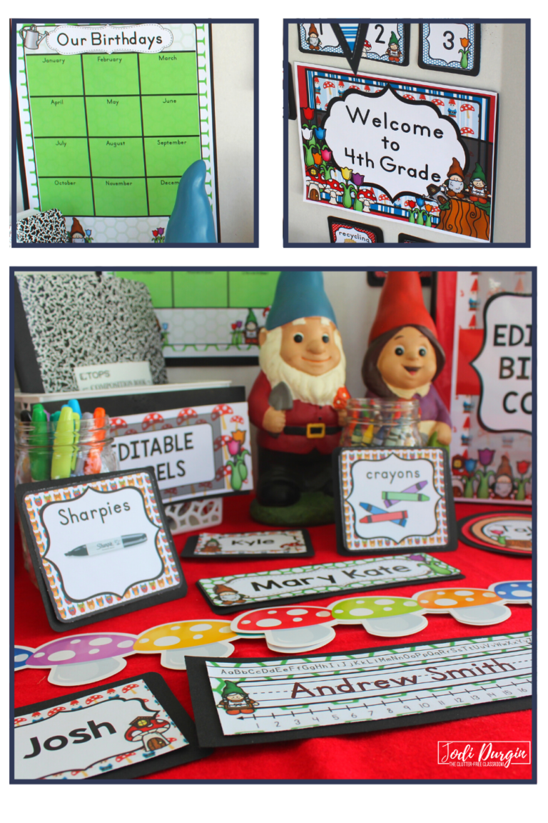 Gnomes Classroom Theme Ideas | Clutter-Free Classroom | by Jodi Durgin