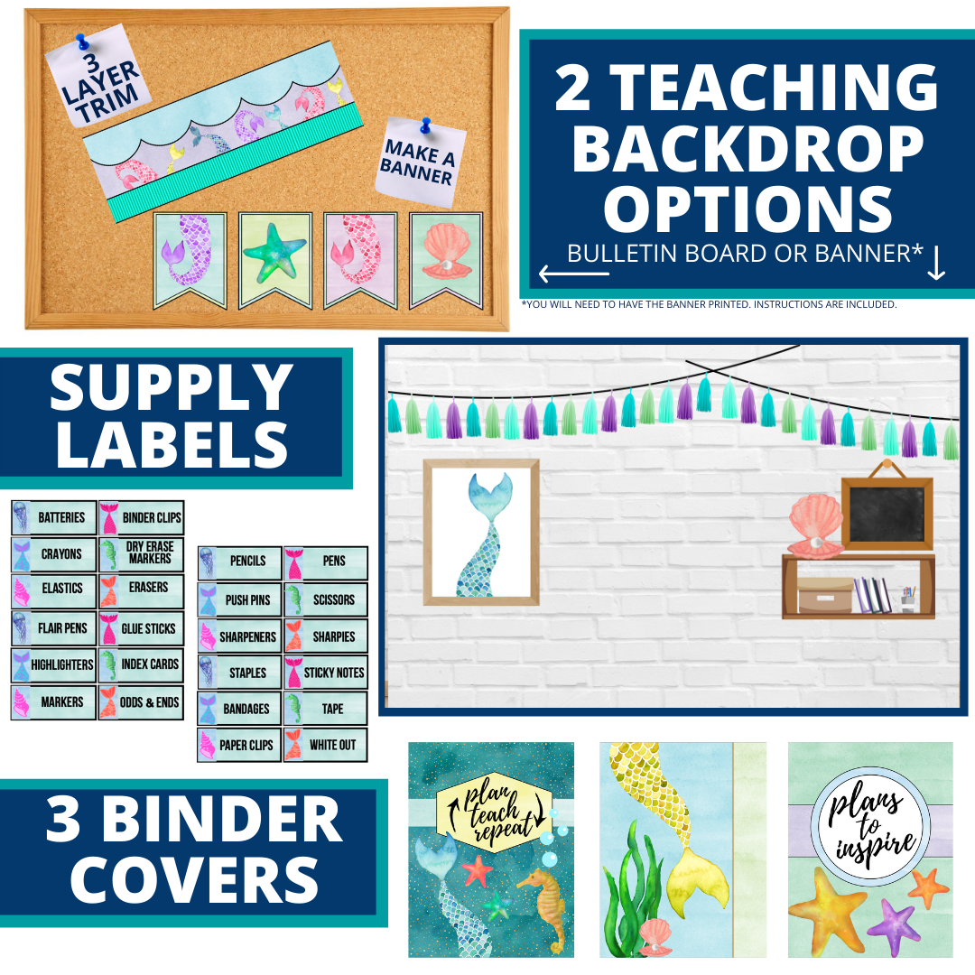 Mermaid Classroom Theme Ideas | Clutter-Free Classroom | by Jodi Durgin