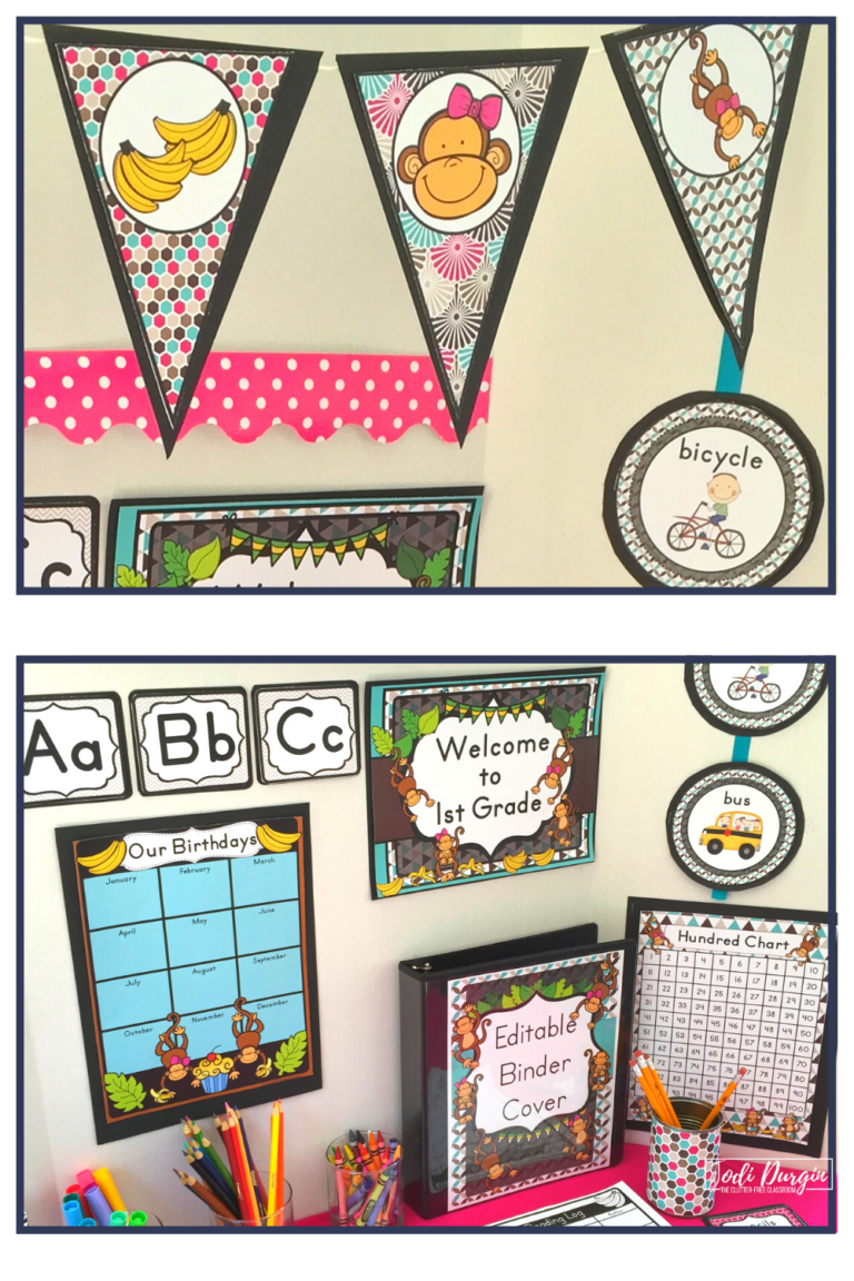 Monkey Classroom Theme Ideas - Clutter-Free Classroom | by Jodi Durgin