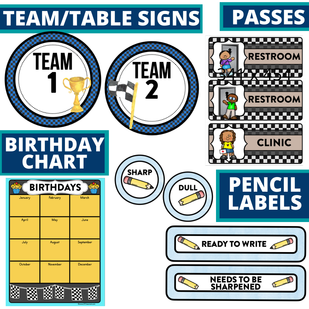 Racing Classroom Theme Ideas | Clutter-Free Classroom | by Jodi Durgin