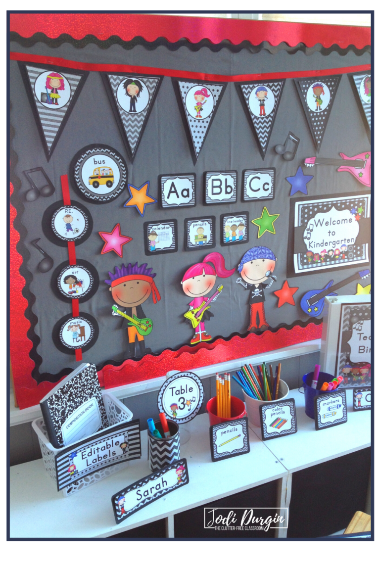 Rock and Roll Classroom Theme Ideas | Clutter-Free Classroom | by Jodi ...