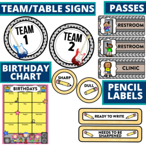 Rock and Roll Classroom Theme Ideas | Clutter-Free Classroom | by Jodi ...