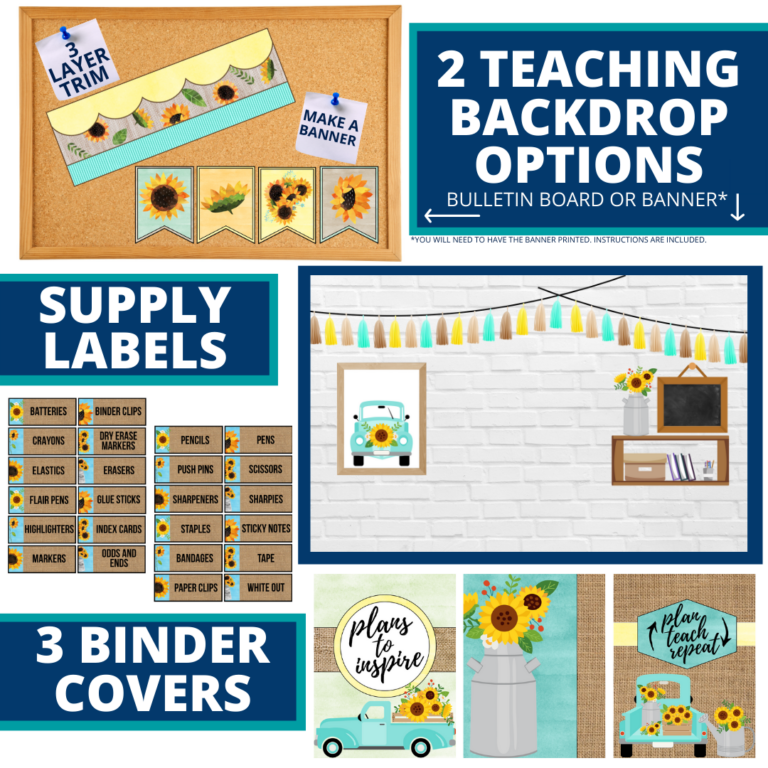 Sunflower Classroom Theme Ideas - Clutter-Free Classroom | by Jodi Durgin