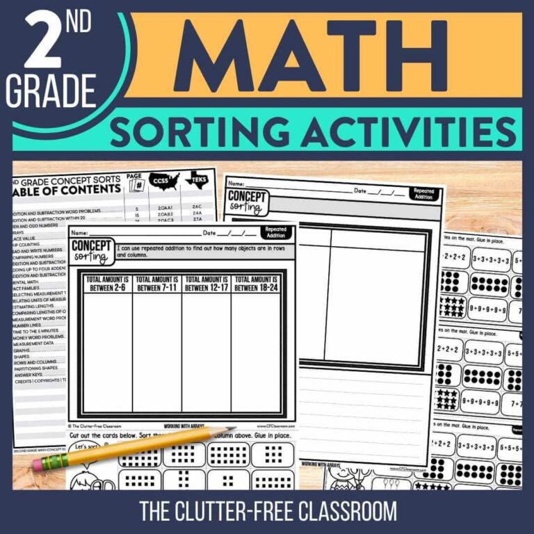 Math Sorting Activity Ideas for 1st, 2nd and 3rd Grade Teachers ...