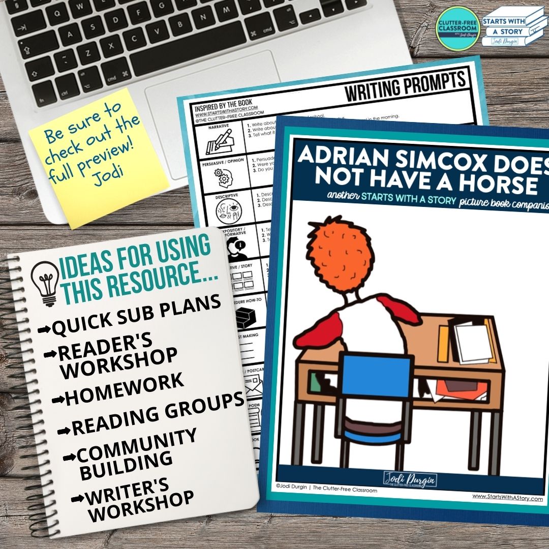 Adrian Simcox Does Not Have a Horse Activities and Lesson Plans for ...