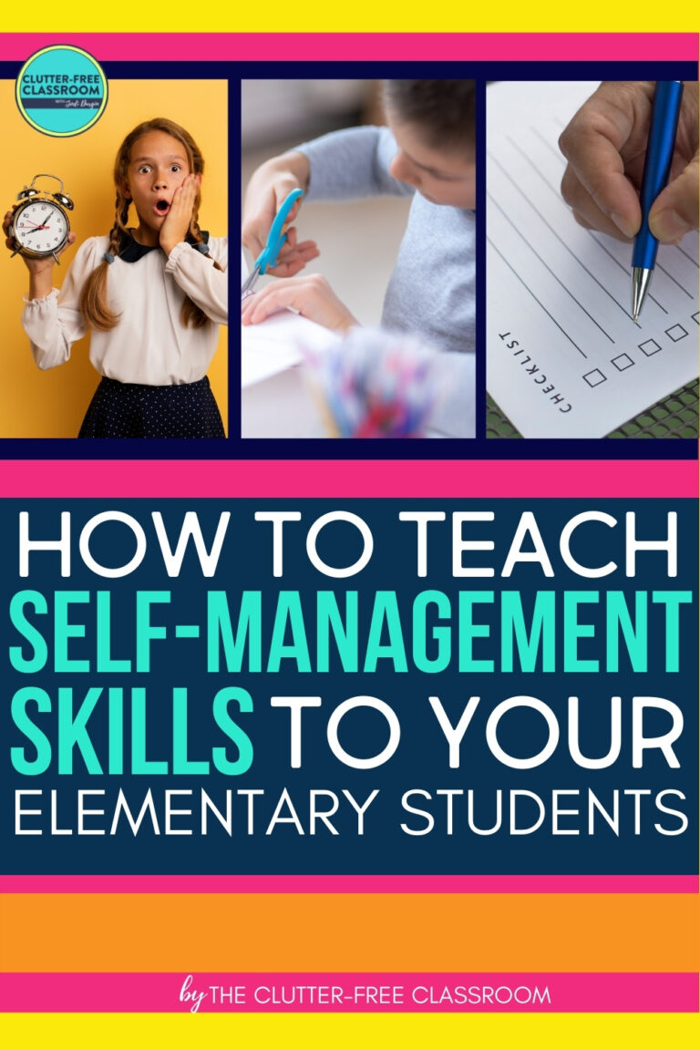 Teaching Self Management Skills in your 2024 Elementary Classroom ...