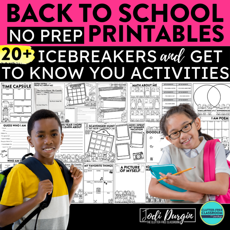 No Prep Activities for Back to School in 2026 - Teaching with Jodi ...