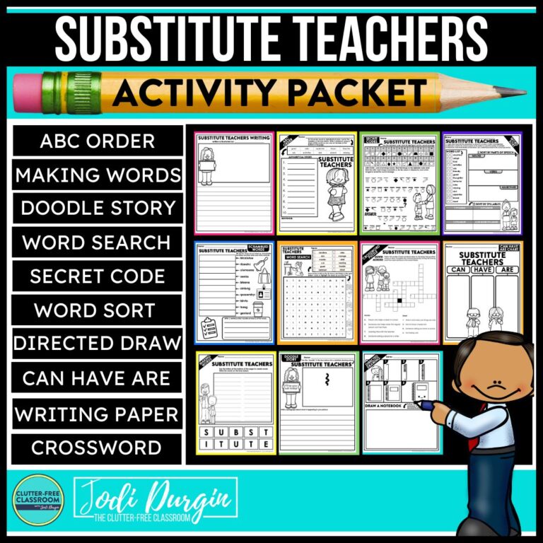 Substitute Teacher Activities for 1st-5th Grade in 2026 - Teaching with ...