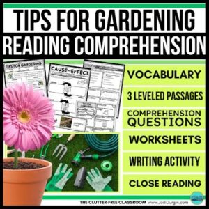 Gardening Reading Comprehension Activities for 2nd, 3rd, and 4th Grade ...