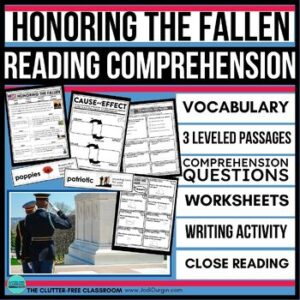 Memorial Day Reading Comprehension Activities for 2nd, 3rd, and 4th ...