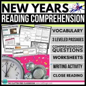 New Year Reading Comprehension Activities for 2nd, 3rd, and 4th Grade ...