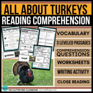 Turkey Reading Activities for 2nd, 3rd, and 4th Grade - Teaching with ...