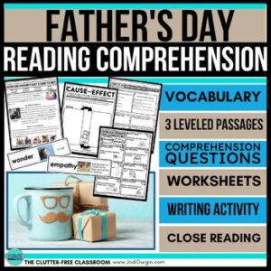 Father's Day Reading Comprehension Activities for 2nd, 3rd, and 4th ...