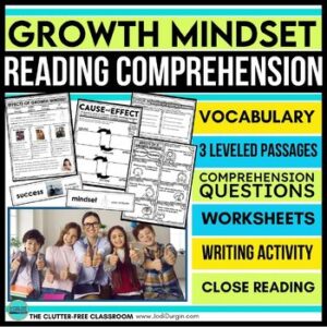 Growth Mindset Reading Comprehension Activities for 2nd, 3rd, and 4th ...