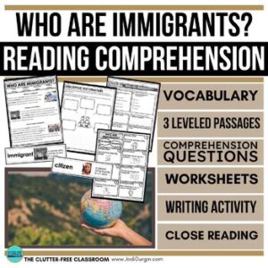 Immigration Reading Comprehension Activities for 2nd, 3rd, and 4th ...