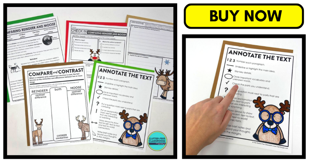 Reindeer Reading Comprehension Activities for 2nd, 3rd, and 4th Grade ...