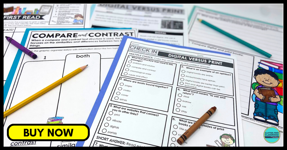 National Library Week Reading Comprehension Activities for 2nd, 3rd ...