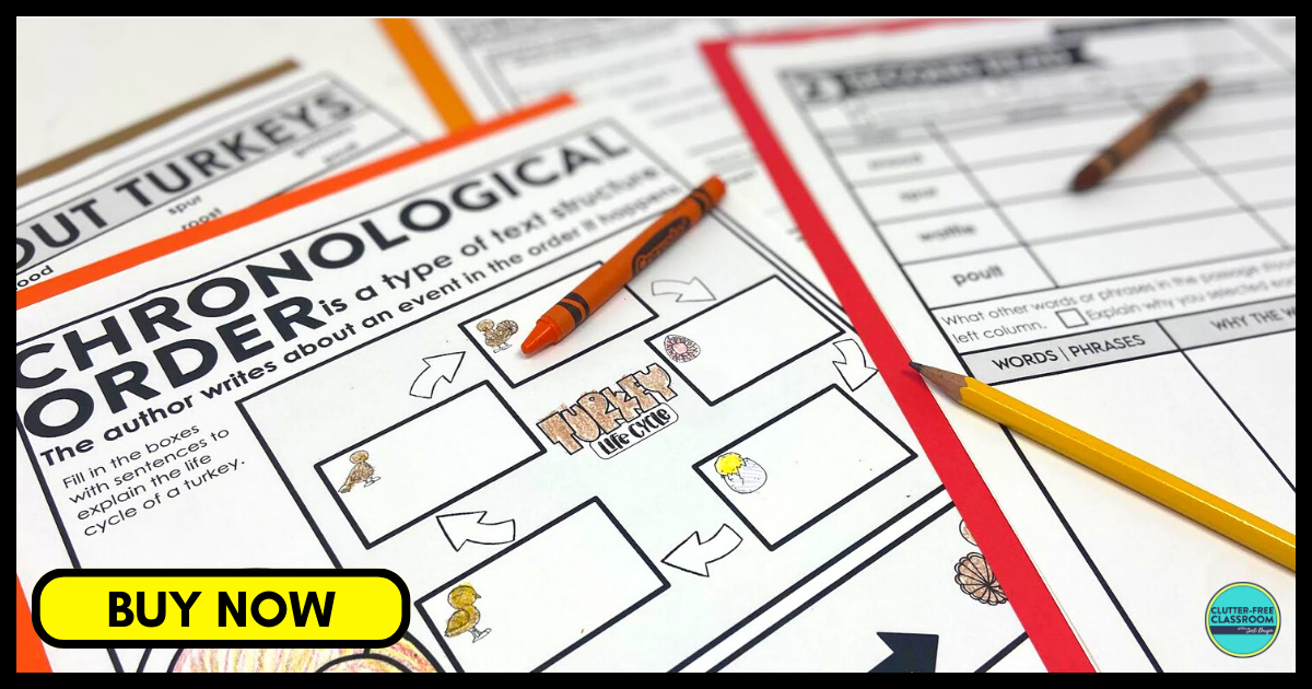 Turkey Reading Activities for 2nd, 3rd, and 4th Grade - Teaching with ...