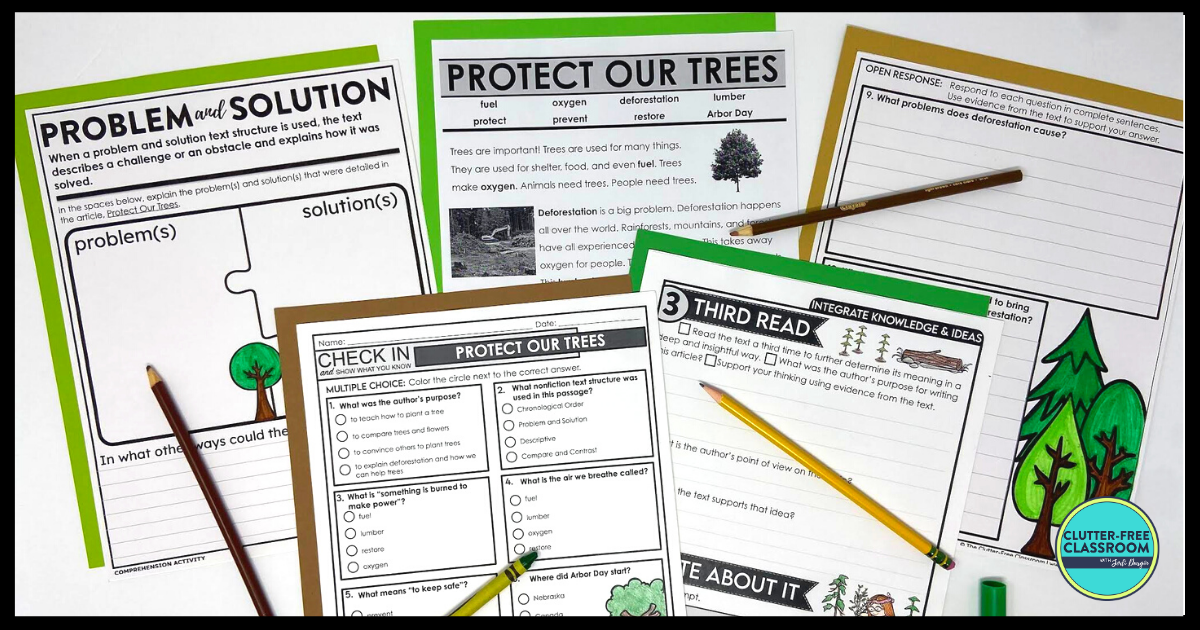 Arbor Day Reading Comprehension Activities for 2nd, 3rd, and 4th Grade ...