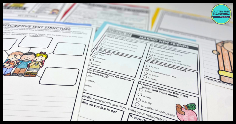 Back to School Reading Comprehension Activities for 2nd, 3rd, and 4th ...