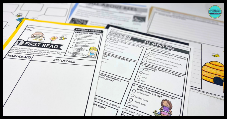 Bee Reading Comprehension Activities for 2nd, 3rd, and 4th Grade ...