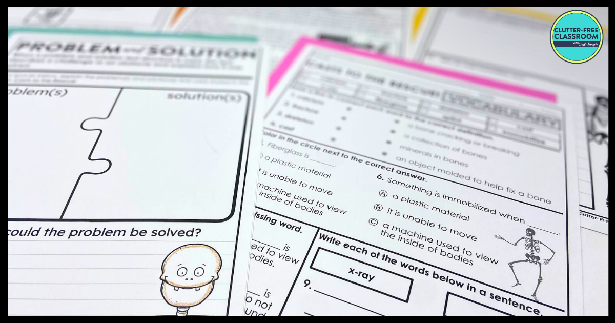 Bones Reading Comprehension Activities for 2nd, 3rd, and 4th Grade ...
