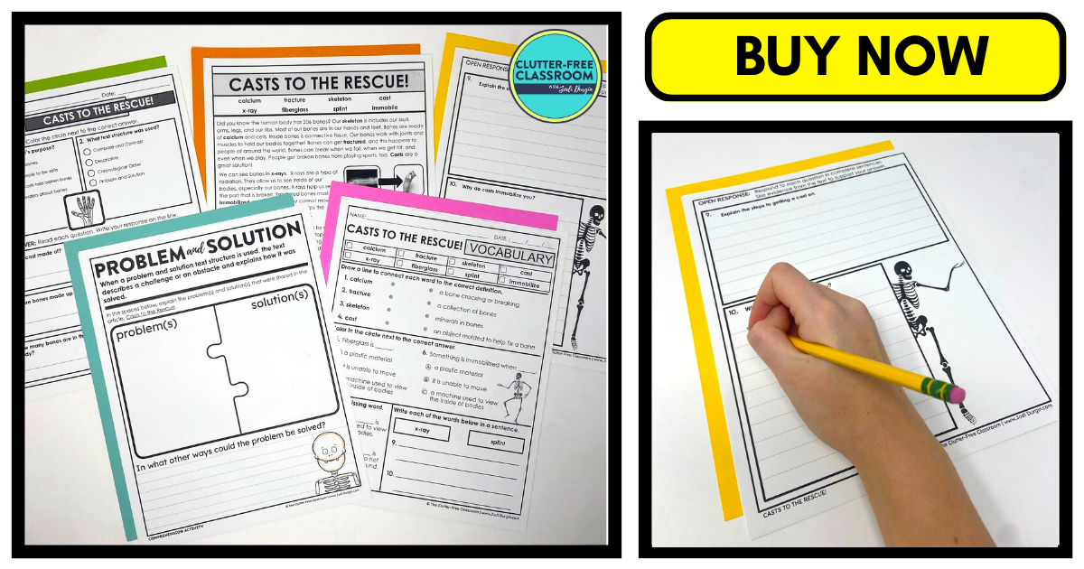 Bones Reading Comprehension Activities for 2nd, 3rd, and 4th Grade ...