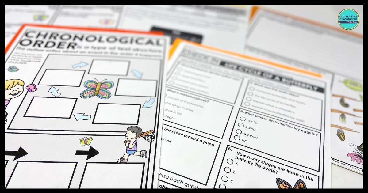 Butterfly Reading Comprehension Activities for 2nd, 3rd, and 4th Grade ...