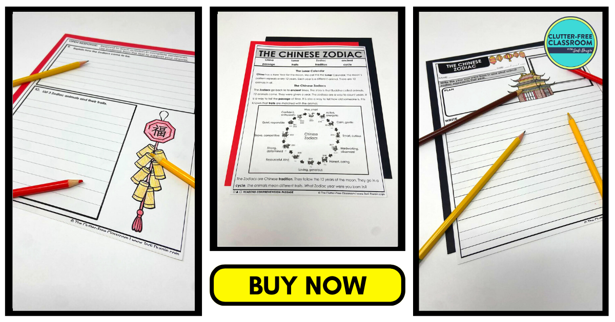 Chinese New Year Reading Comprehension Activities for 2nd, 3rd, and 4th ...