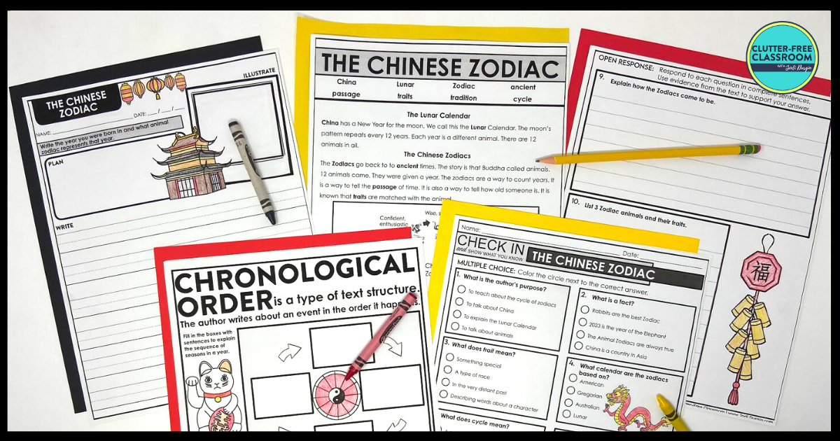 Chinese New Year Reading Comprehension Activities for 2nd, 3rd, and 4th ...