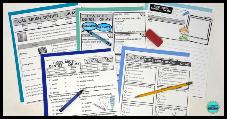 Dental Health Reading Comprehension Activities for 2nd, 3rd, and 4th ...