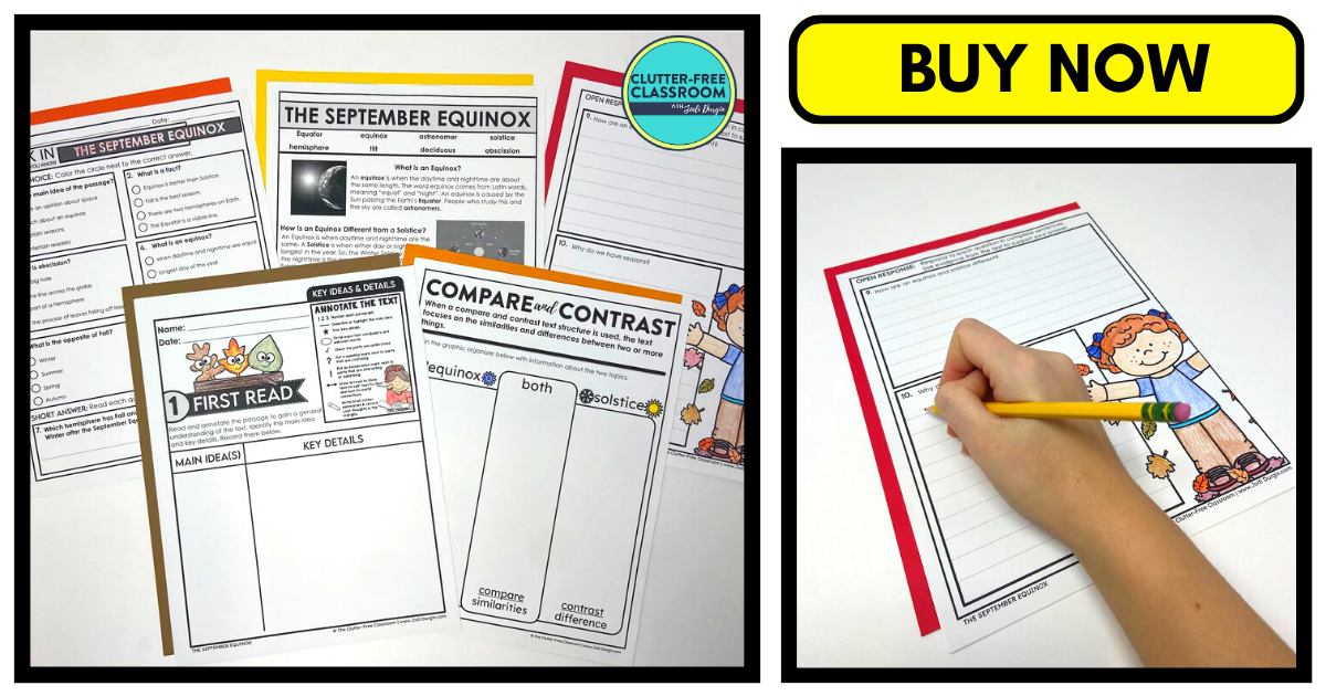 Autumn Reading Comprehension Activities for 2nd, 3rd, and 4th Grade ...