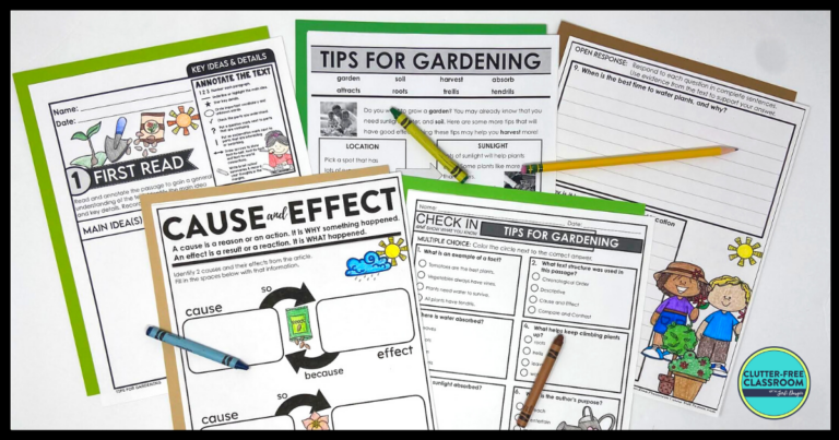 Gardening Reading Comprehension Activities for 2nd, 3rd, and 4th Grade ...
