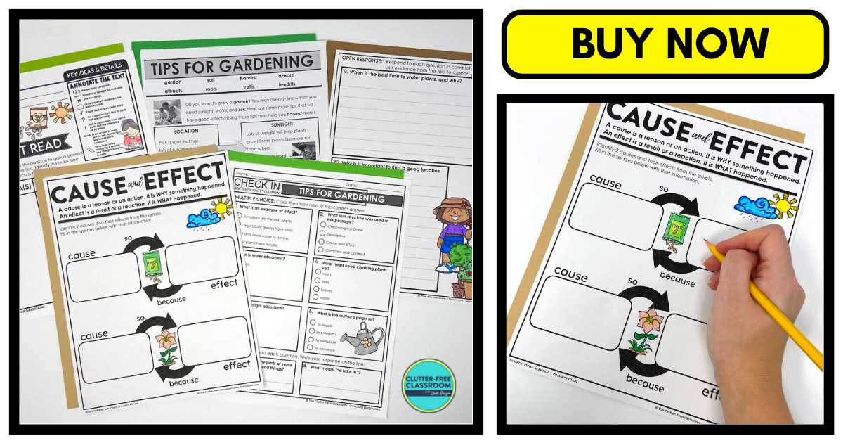 Gardening Reading Comprehension Activities for 2nd, 3rd, and 4th Grade ...