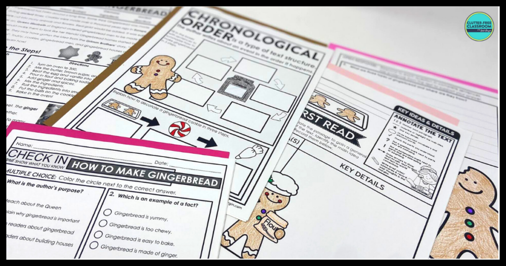 Gingerbread Reading Comprehension Activities for 2nd, 3rd, and 4th ...