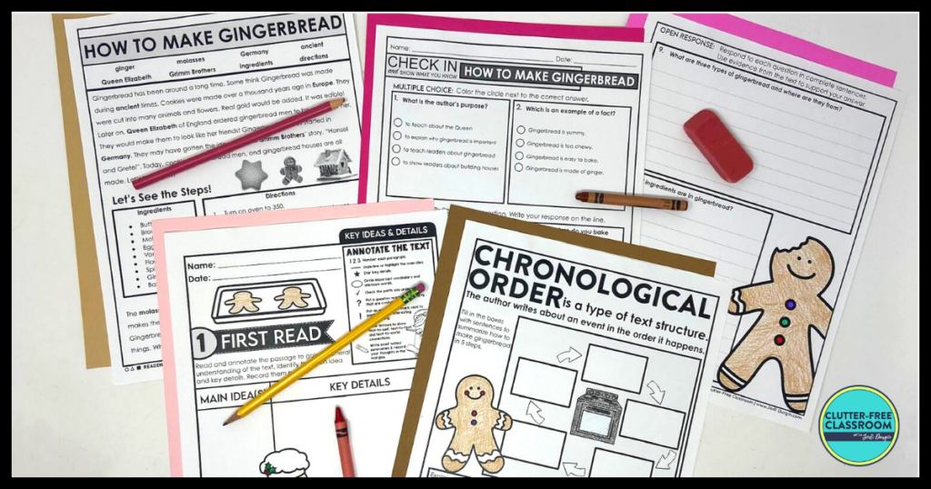 Gingerbread Reading Comprehension Activities for 2nd, 3rd, and 4th ...