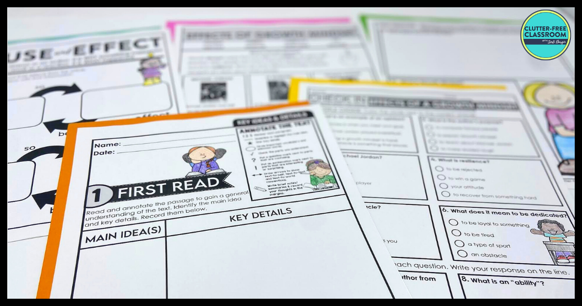 Growth Mindset Reading Comprehension Activities for 2nd, 3rd, and 4th ...