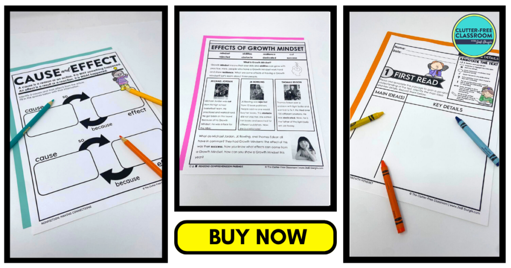 Growth Mindset Reading Comprehension Activities for 2nd, 3rd, and 4th ...