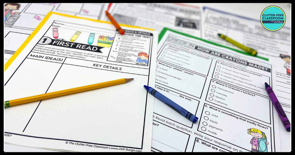 Crayon Activities for 2nd, 3rd, and 4th Grade - Teaching with Jodi ...