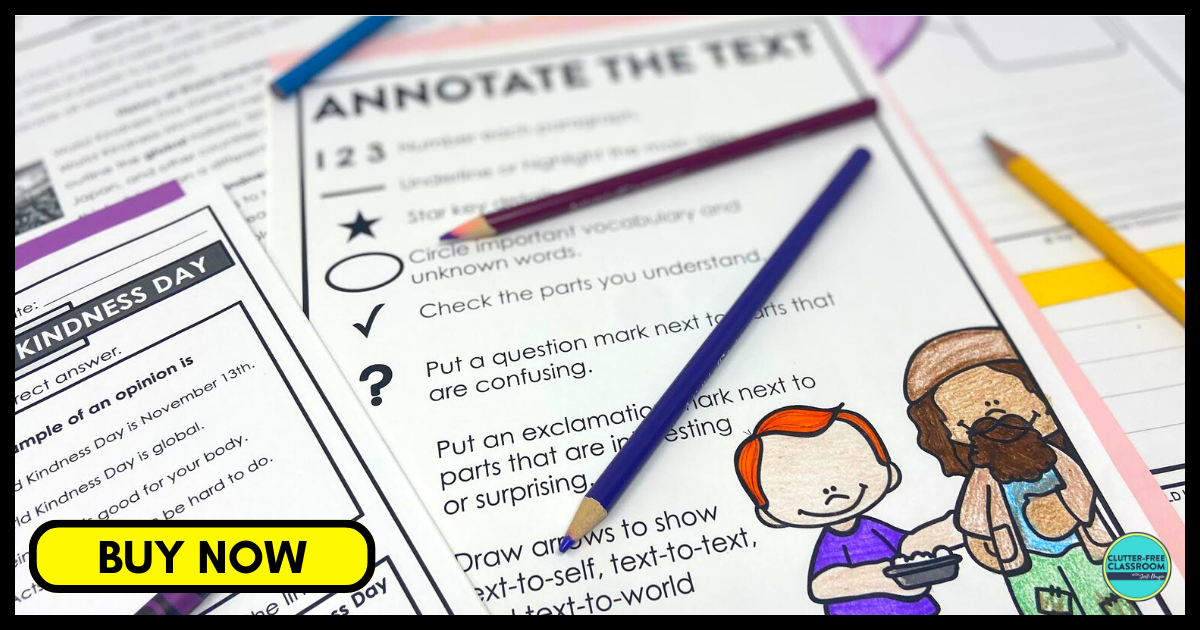 Kindness Reading Comprehension Activities for 2nd, 3rd, and 4th Grade ...