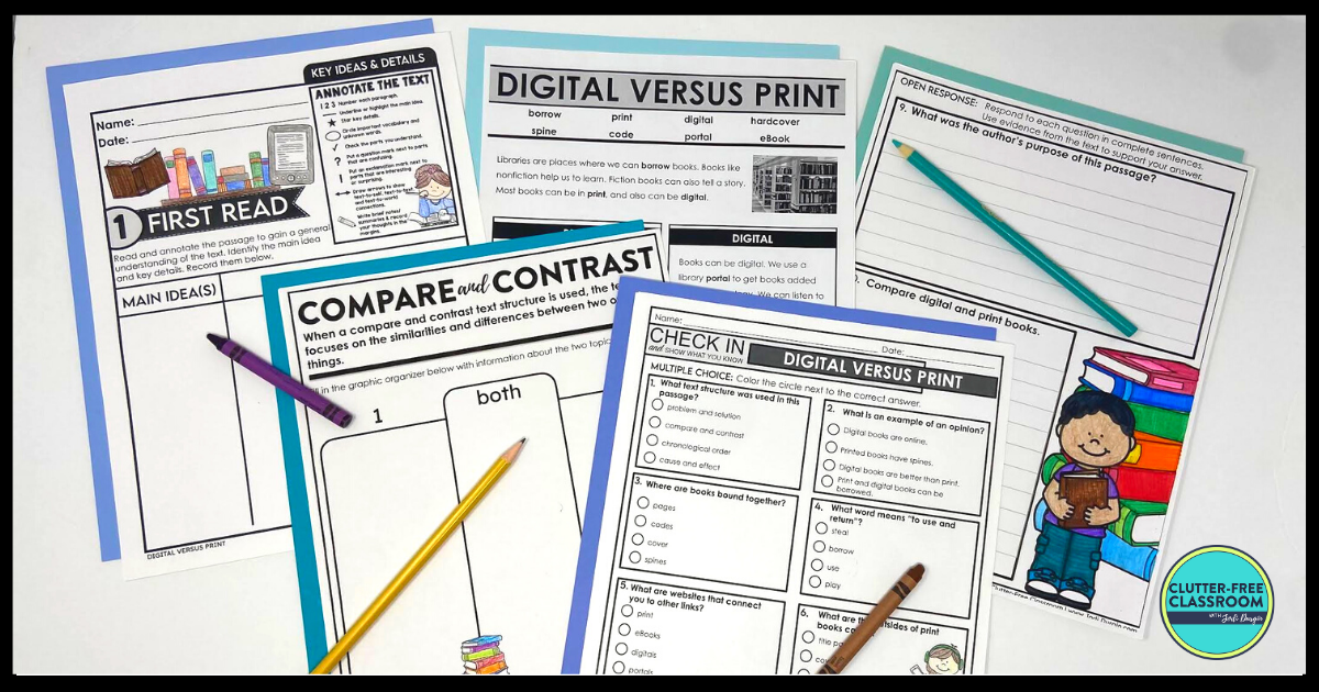 National Library Week Reading Comprehension Activities for 2nd, 3rd ...