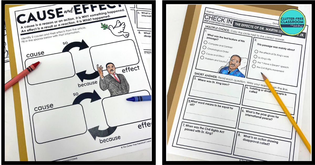 Martin Luther King Reading Comprehension Activities for 2nd, 3rd, and ...