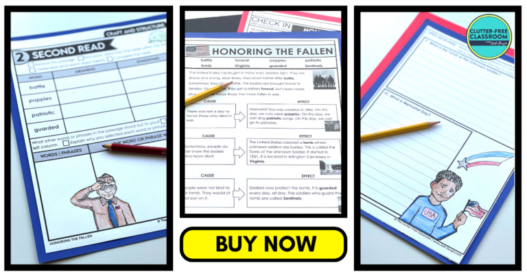 Memorial Day Reading Comprehension Activities for 2nd, 3rd, and 4th ...