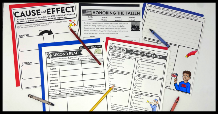 Memorial Day Reading Comprehension Activities for 2nd, 3rd, and 4th ...